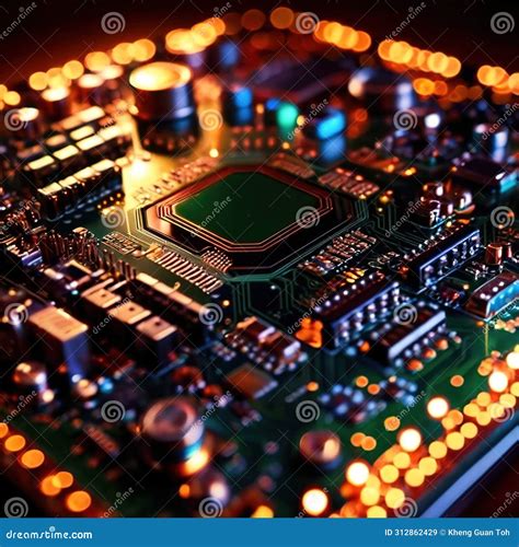 Computer Circuit Board Intricate Electronic Technology For Cpu Processor Stock Illustration
