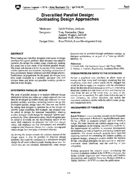 Pdf Diversified Parallel Design Annette Wagner
