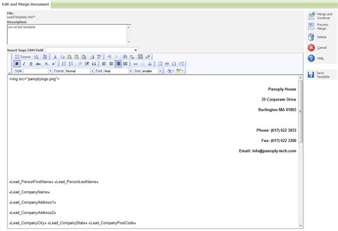 Working With Microsoft Word Mail Merge Templates In Sage Crm Sage Crm