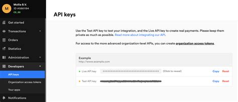 how do i link the mollie payment system to mijnwebwinkel mollie support