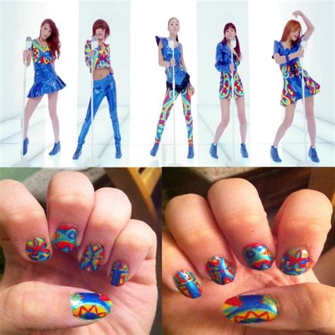 Kara Step Nail Art Kpop Ellisy Pretty B Nail Art Korean