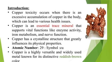 Clinical Symptoms And Management Of Copper Poisoningpptx