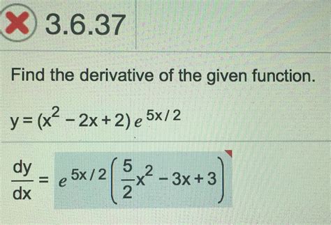 Solved Find The Derivative Of The Given Function Yx2