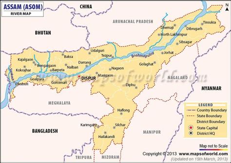 Rivers In Assam Map Map Assam India World Map