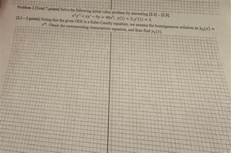 Solved Probiem 2 Thotal 7 Points] Solve The Following