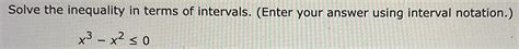 Solved Solve The Inequality In Terms Of Intervals Enter Chegg Com