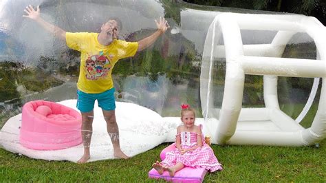 Nastya And Dad Play With A Huge Inflatable Ball Youtube