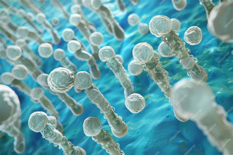 Large Groups Of Streptococcus On Blue Background 3d Design Premium Ai