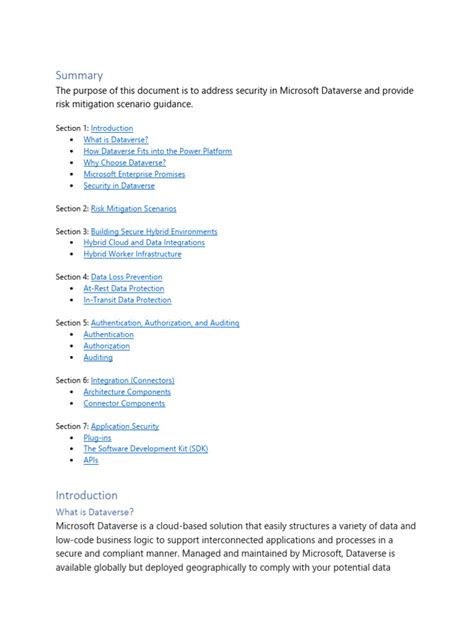 Dataverse Security And Scenarios Pdf Business Computers