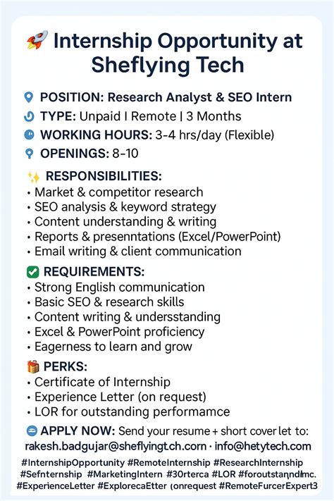 Internshipopportunity Remoteinternship Researchinternship