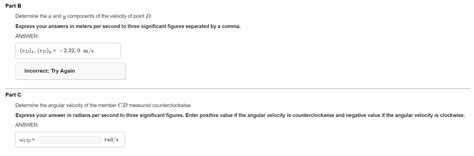 Solved Member Ab Is Rotating At ωab 7 8rad S Part A