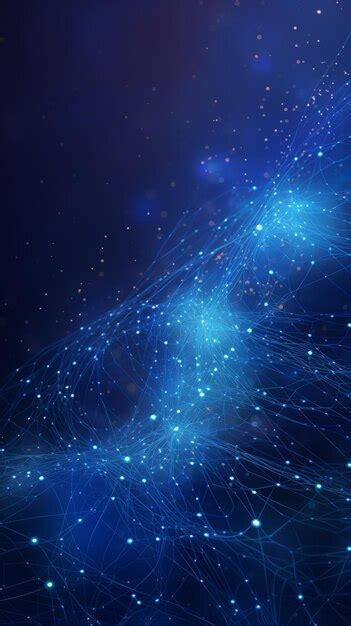 Premium Photo Abstract Geometric Network On Dark Blue Background Illustrating The Concept Of