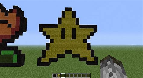 Super Mario Star Pixel Art Minecraft Project