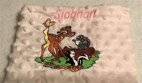 Embroidered Personalised Bambi And Friends Etsy