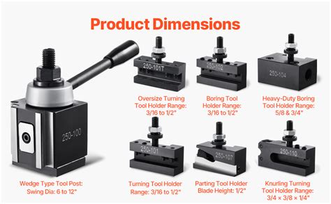 VEVOR Quick Change Tool Post Set 8 Pcs Lathe Tool Holders for 6"-12" Mini Lathe | VEVOR EU