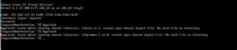 Hyprland Error While Loading Shared Libraries Libxcb So 1 Cannot Open Shared Object File No