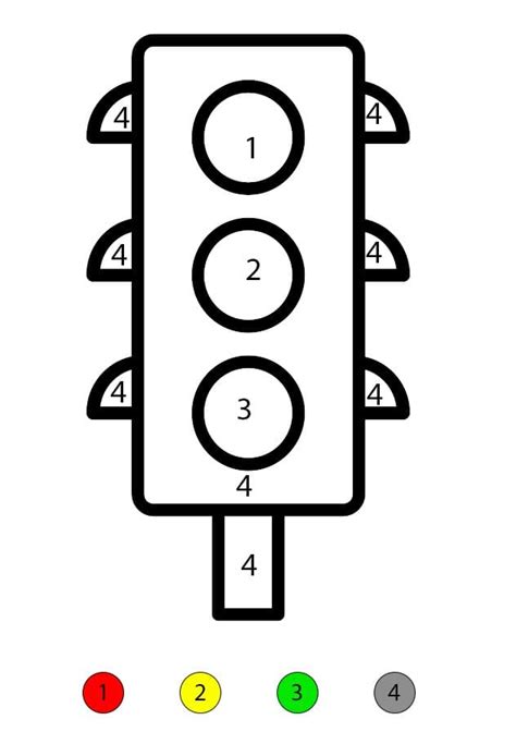 Traffic Light Free Color By Number Download Print Now