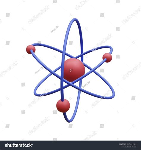 3d Realistic Atom Orbital Electrons Isolated Stock Vector Royalty Free