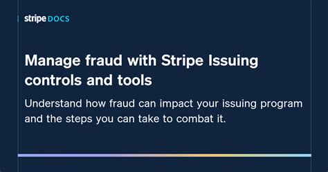 Manage Fraud With Stripe Issuing Controls And Tools Stripe Documentation
