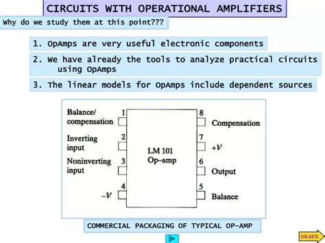 ppt circuits with operational amplifiers powerpoint presentation