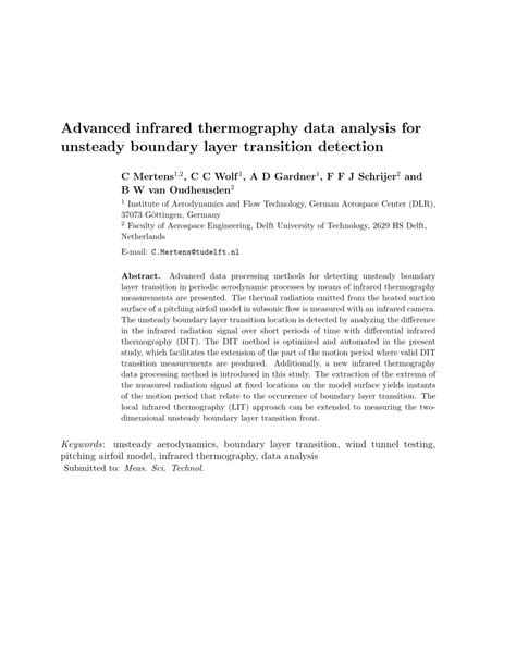 Pdf Advanced Infrared Thermography Data Analysis For Unsteady