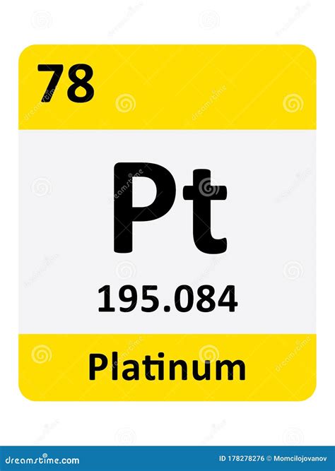 Periodic Table Symbol Of Platinum Stock Vector Illustration Of