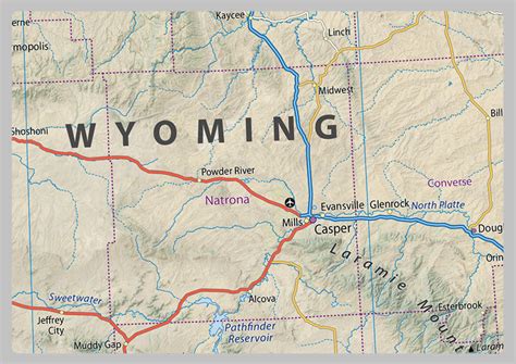 Wyoming Physical State Map I Love Maps