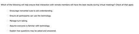 Answered Which Of The Following Will Help Ensure Bartleby