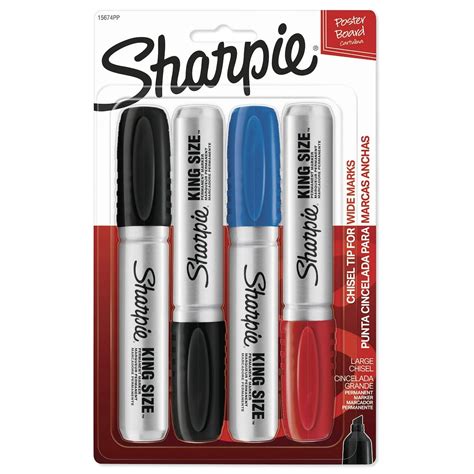 Sharpie King Size Permanent Marker Large Chisel Tip Assorted Colors
