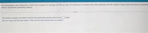 Solved Need To Double Their Generating Capacity The Electric