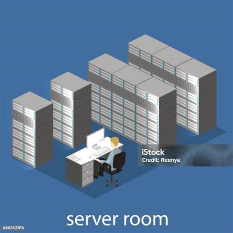 서버 룸의 평면 3d 벡터 아이소메트릭 개념 그림 3차원 형태에 대한 스톡 벡터 아트 및 기타 이미지 3차원 형태 Cpu 건강 진단 Istock