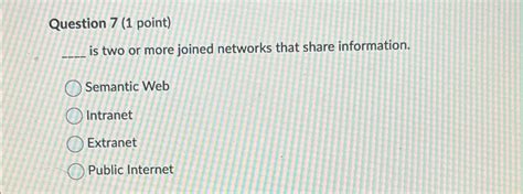 Solved Question 7 1 ﻿pointis Two Or More Joined Networks