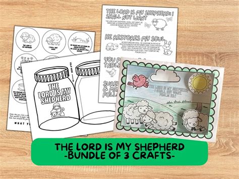 The Lord Is My Shepherd Printable Craft Bundle Psalm 23 Bible Lesson