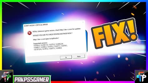 Script Hook V Critical Error 2018 Aopassl