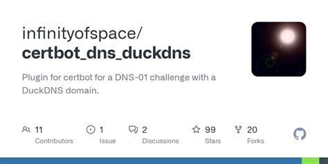 Github Infinityofspacecertbotdnsduckdns Plugin For Certbot For A Dns 01 Challenge With A