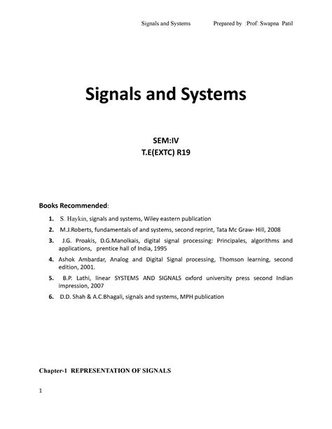 Signals And Systems Easy Solution Chapter MU Studocu