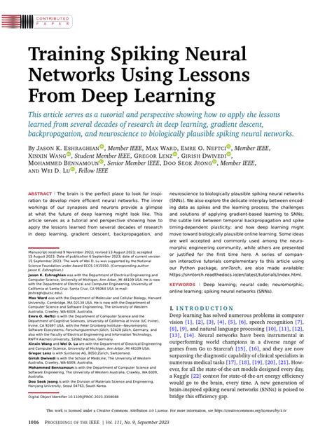 training spiking neural networks using lessons from deep learning