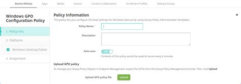 Windows Gpo Configuration Device Policy Citrix Endpoint Management™