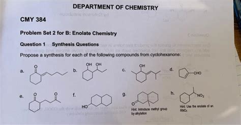 Solved Problem Set 2 For B Enolate Chemistry Question 1