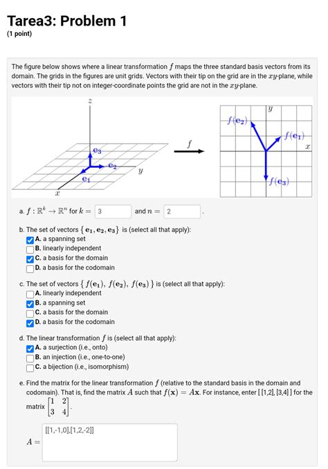 Solved The Figure Below Shows Where A Linear Transformation