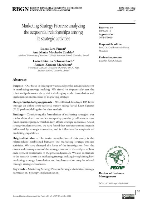 pdf marketing strategy process analyzing the sequential
