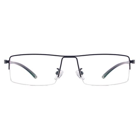 Metal Half Rim Rectangular Men Large Eyeglasses Fr Vicedeal