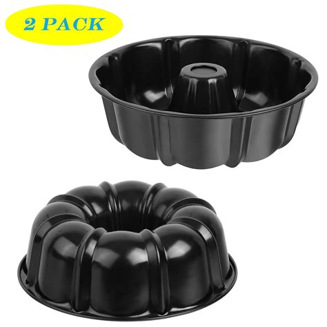 Vesteel 2 Pack Bundt Cake Pan 10 Inch Nonstick Heavy Duty Carbon Steel Fluted Bakeware