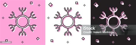 분홍색과 흰색 검은 색 배경에 격리 눈송이 아이콘을 설정합니다 벡터 0명에 대한 스톡 벡터 아트 및 기타 이미지 0명 12월 1월 Istock