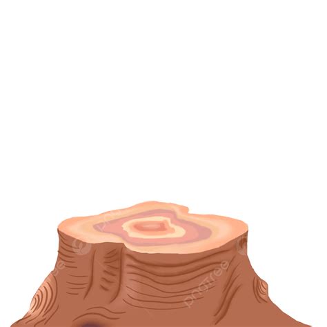 Tree Stump Hand Painted Clip Art Ring Material Stump Clipart Annual Ring PNG Transparent