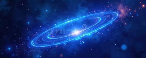 Glowing Blue Gravitational Lensing Effect Abstract Space Backdrop