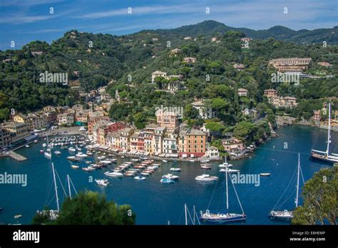 Portofino As Seen From Castle Brown High Up On The Cliff Liguria