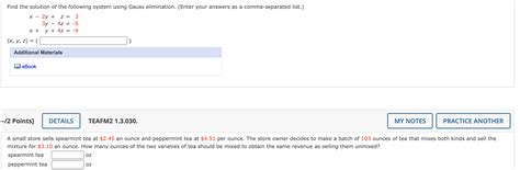 Solved X Z Find The Solution Of The Following System Chegg