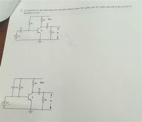 Solved 1 12 Points For The Following Two Circuits Please
