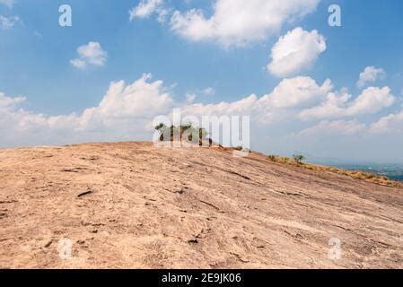 The Mountain Top Of Pidurangala Rock In Sri Lanka Blue Sky Daylight